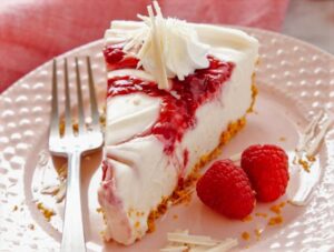 No-Bake White Chocolate Raspberry Cheesecake – Elegant
