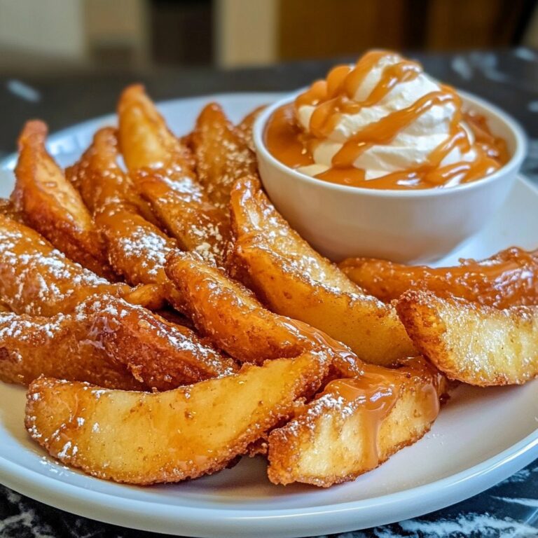 Air Fried Apple Wedges with Caramel Whipped Cream