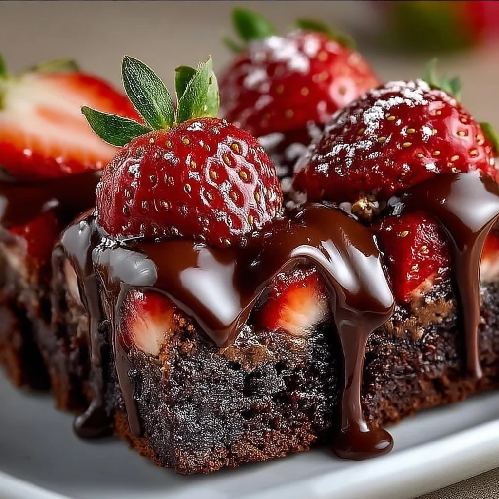 Chocolate Covered Strawberry Brownies